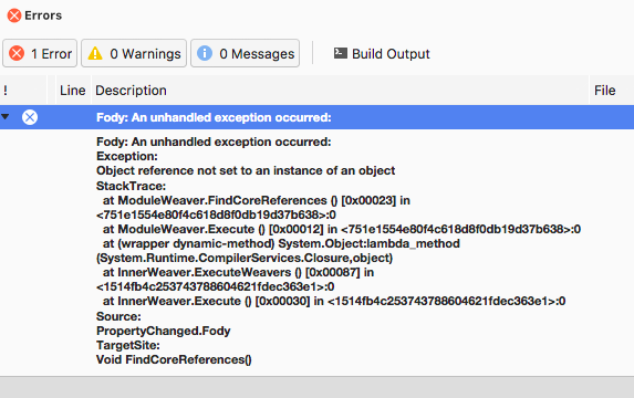 Failing in VS2017 for Mac · Issue #258 · Fody/PropertyChanged · GitHub
