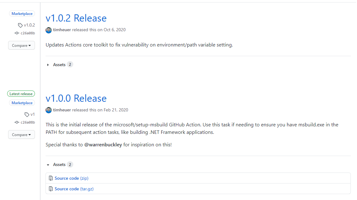 Rename v1 release to v1.0.0 · Issue #49 · microsoft/setup-msbuild · GitHub