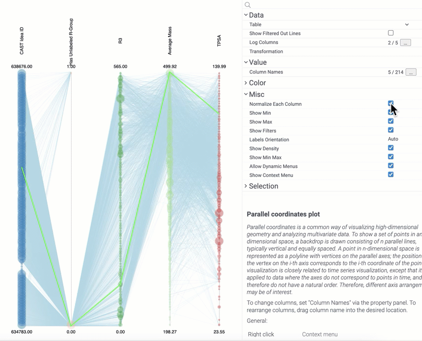 PC Plot: density is not recalculated on normalisation or switching ...