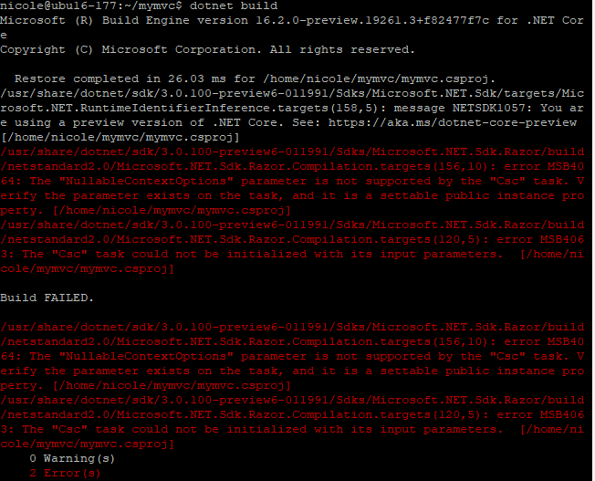 Dotnet Build For Mvc Failed With Error Msb4064 · Issue 10270