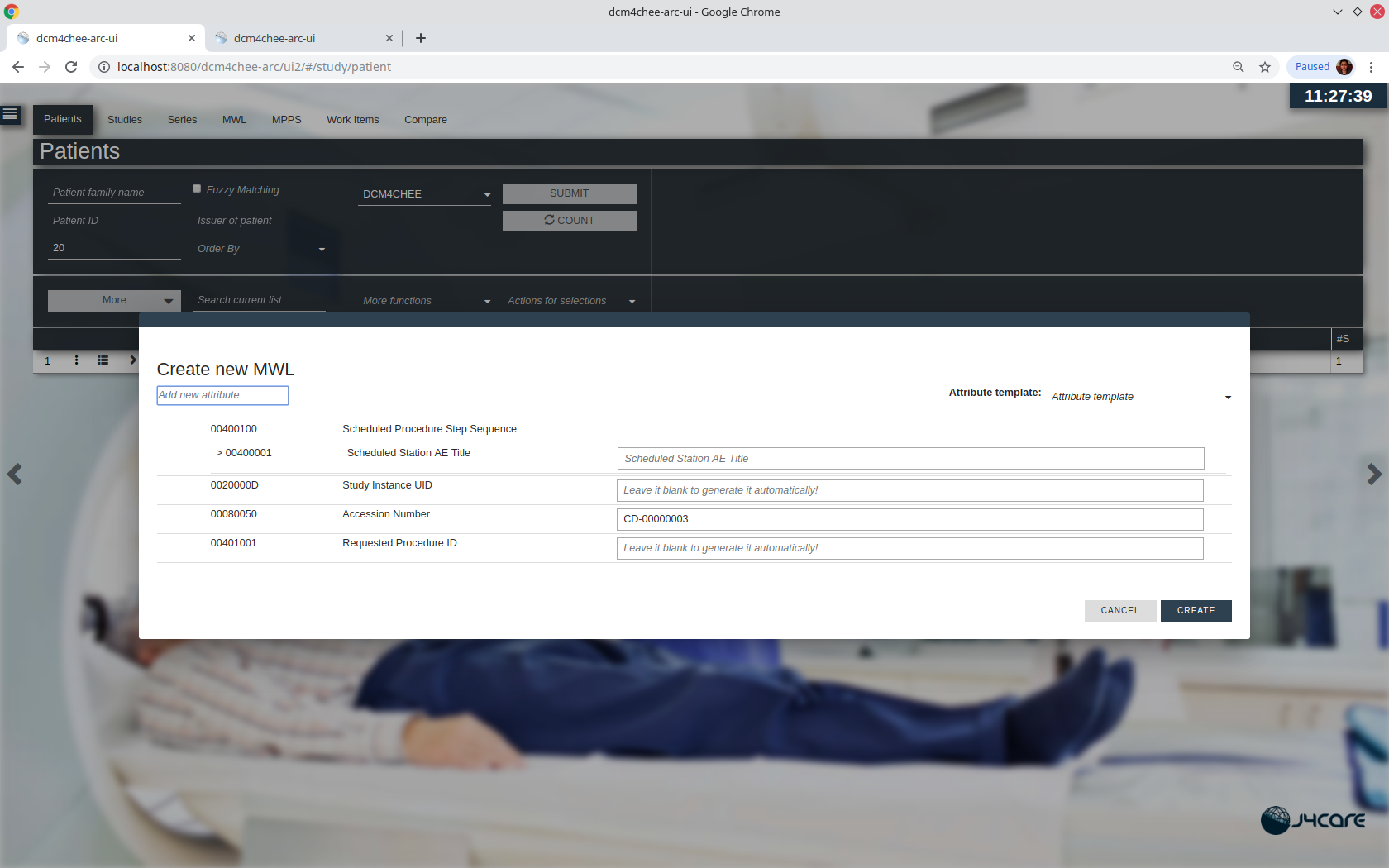 UI: Navigation/Patients/add MWL: populate Accession Number from configurable ID Generator ...