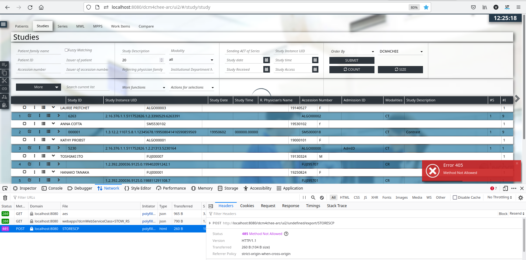 UI Navigation - Studies : Functions specified in Actions for Selections ...