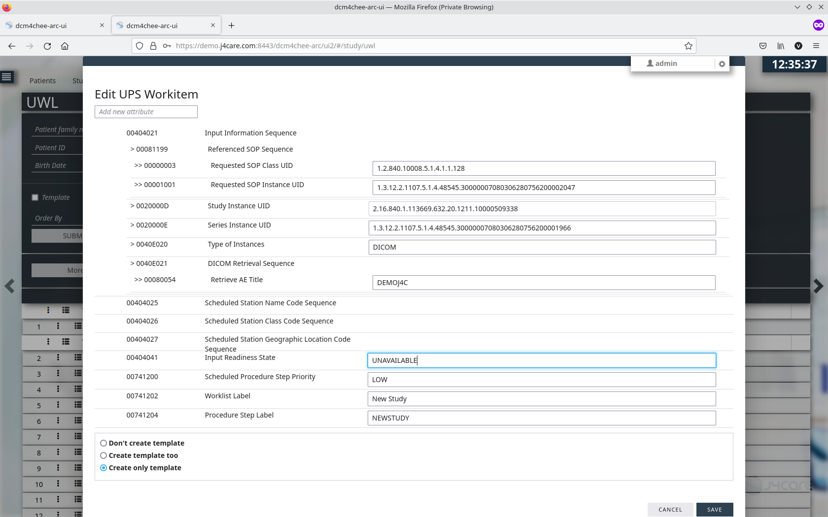 UI Navigation Workitems : Misleading `create template` options in `Edit UWL` dialog causes ...