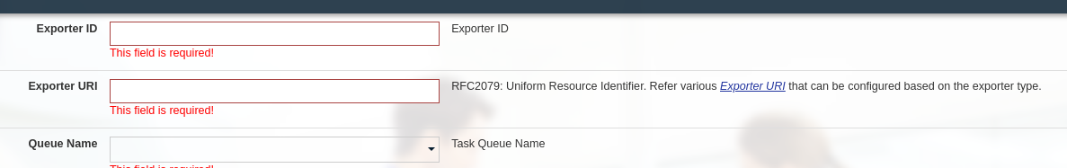 UI Configuration - Exporter Descriptor : Provide link to extended field descriptions and ...