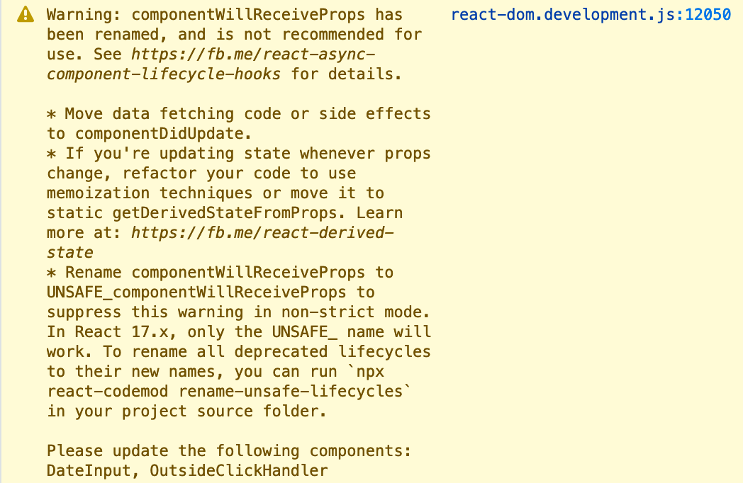 React 169 Warning · Issue 1748 · React Datesreact Dates · Github 0741