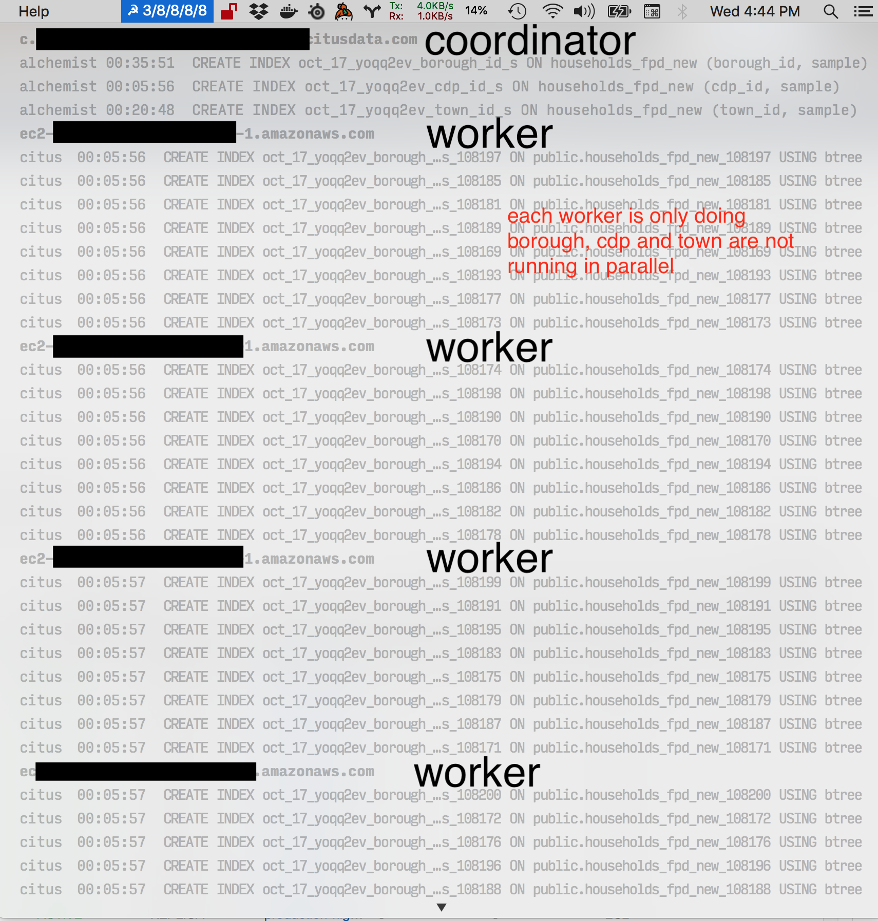Multiple simultaneous index creation on distributed tables? · Issue #2408 · citusdata/citus · GitHub