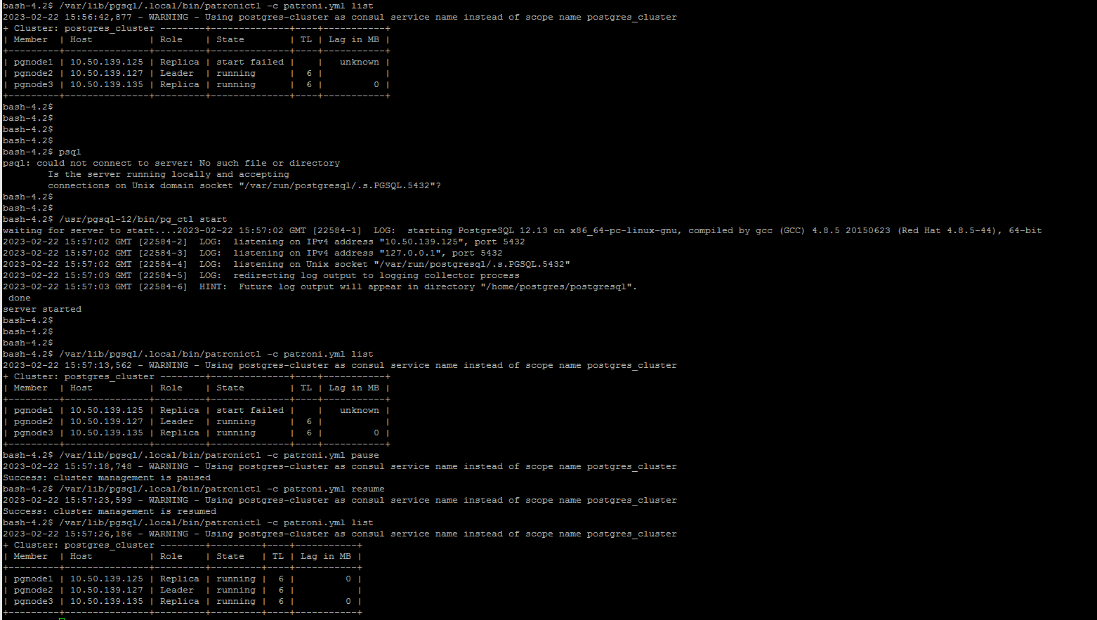 After switchover/failover, replicas are in stopped state. · Issue #2566 · patroni/patroni · GitHub