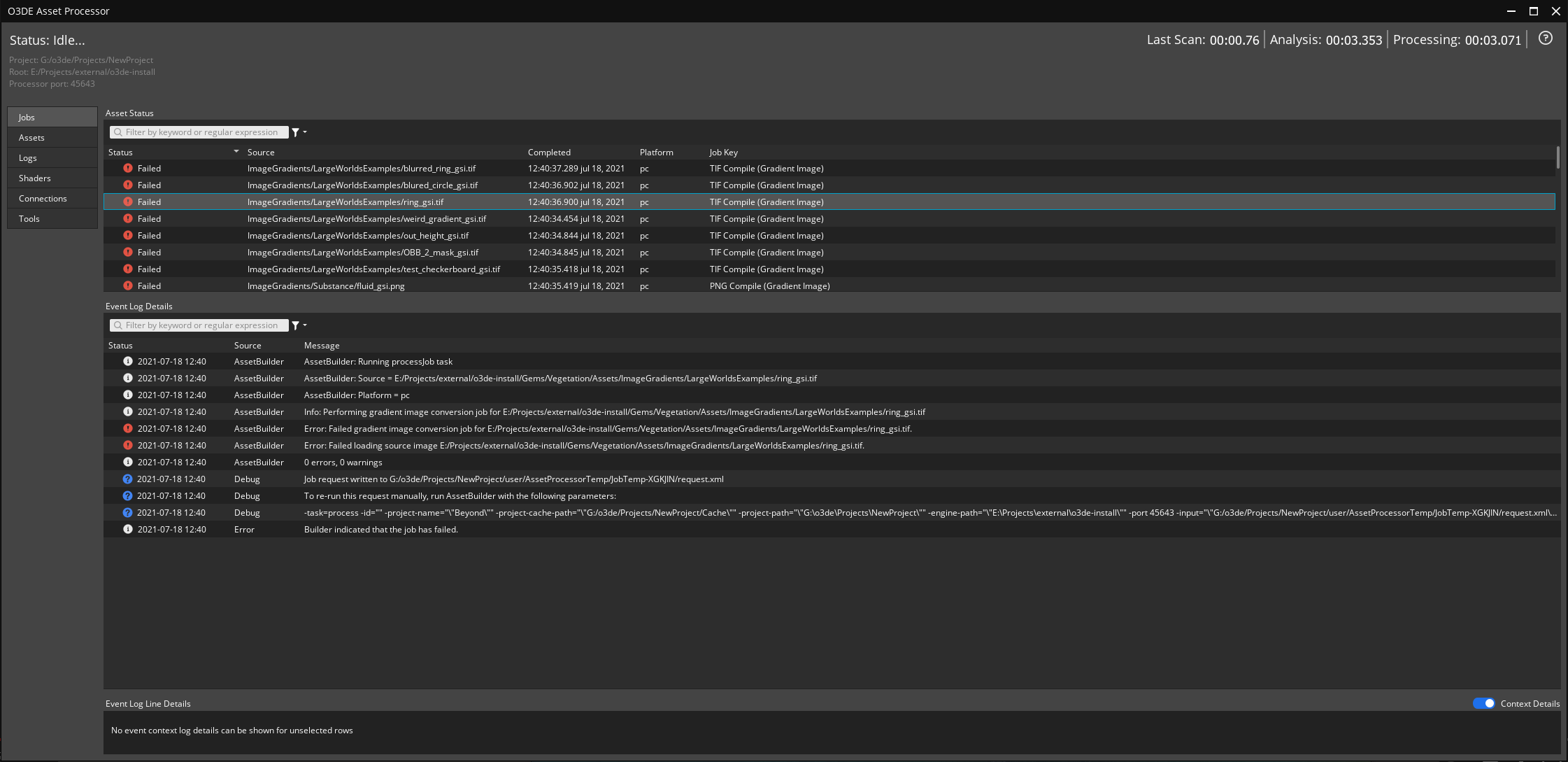 No editor opens after splash screen, error about not finding Gems ...