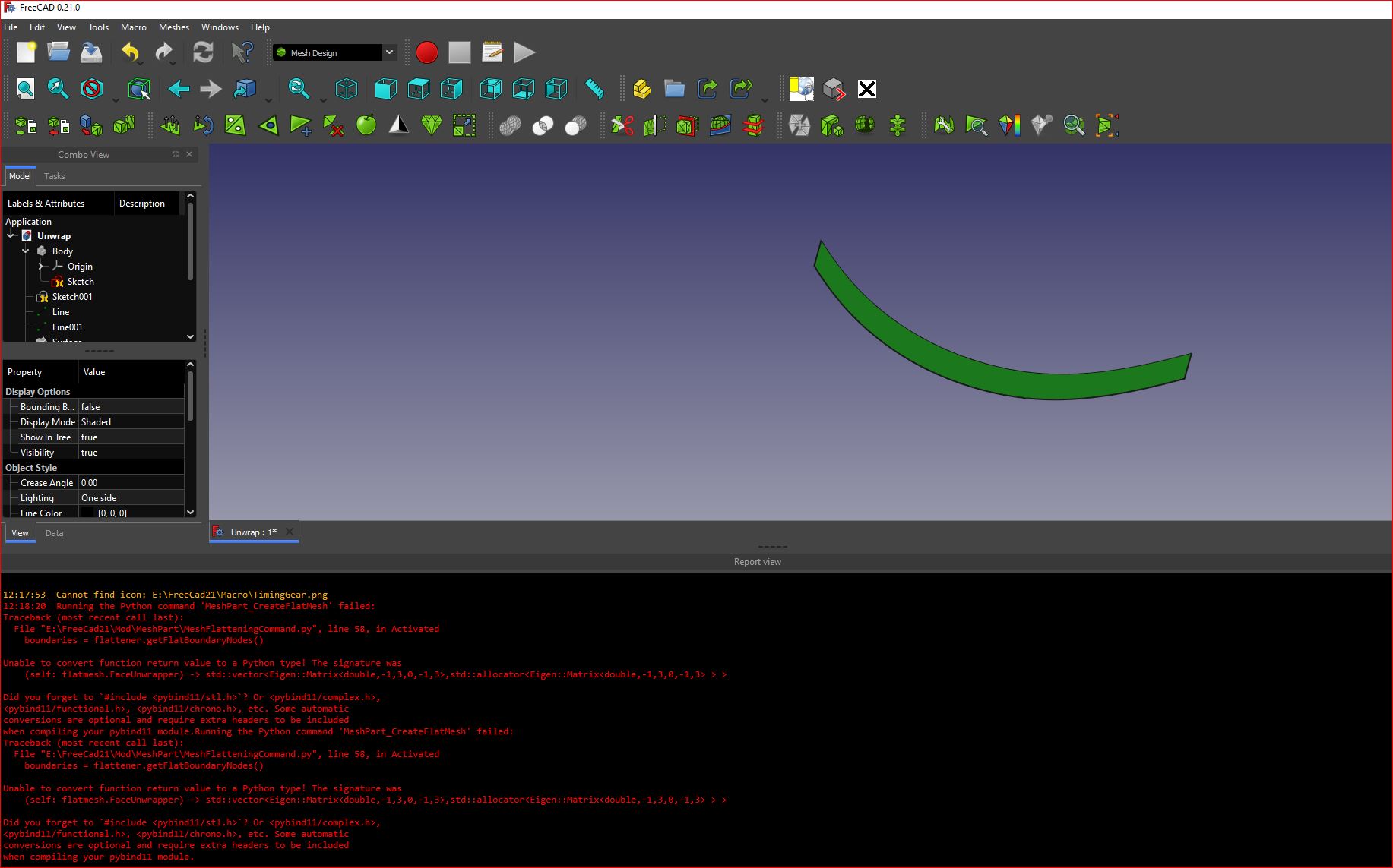 Mesh Design "Unwrap Mesh" broken in 0.21 ? · Issue #8741 · FreeCAD/FreeCAD · GitHub