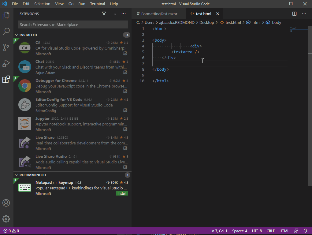 Formatting issues with non closing html tags · Issue #112182 ...