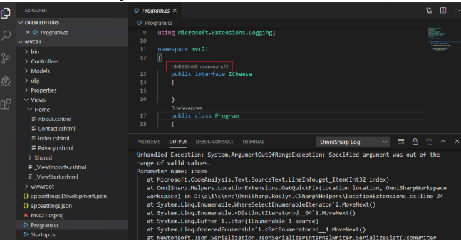 Razor VSCode code lens doesn't work in 2.x projects · Issue #18214 · dotnet/aspnetcore · GitHub