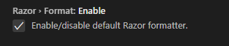 VSCode: Razor formatting enable/disable setting not respected · Issue #5129 · dotnet/razor · GitHub