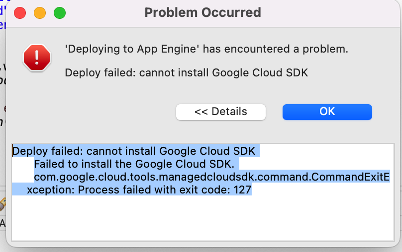 CommandExitException: Process failed with exit code: 127 · Issue #3682 · GoogleCloudPlatform ...