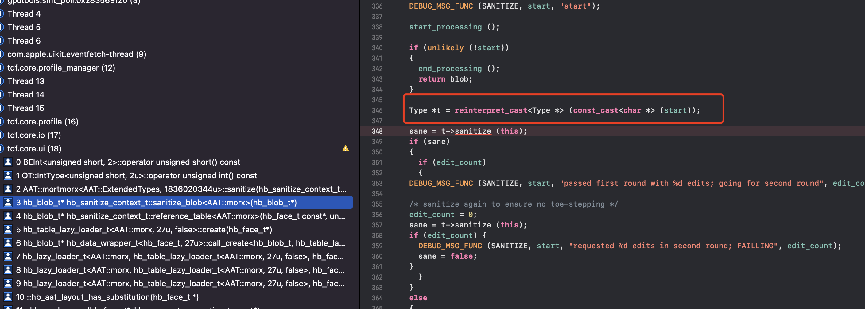 There is a Crash on iOS platform · Issue #3832 · harfbuzz/harfbuzz · GitHub