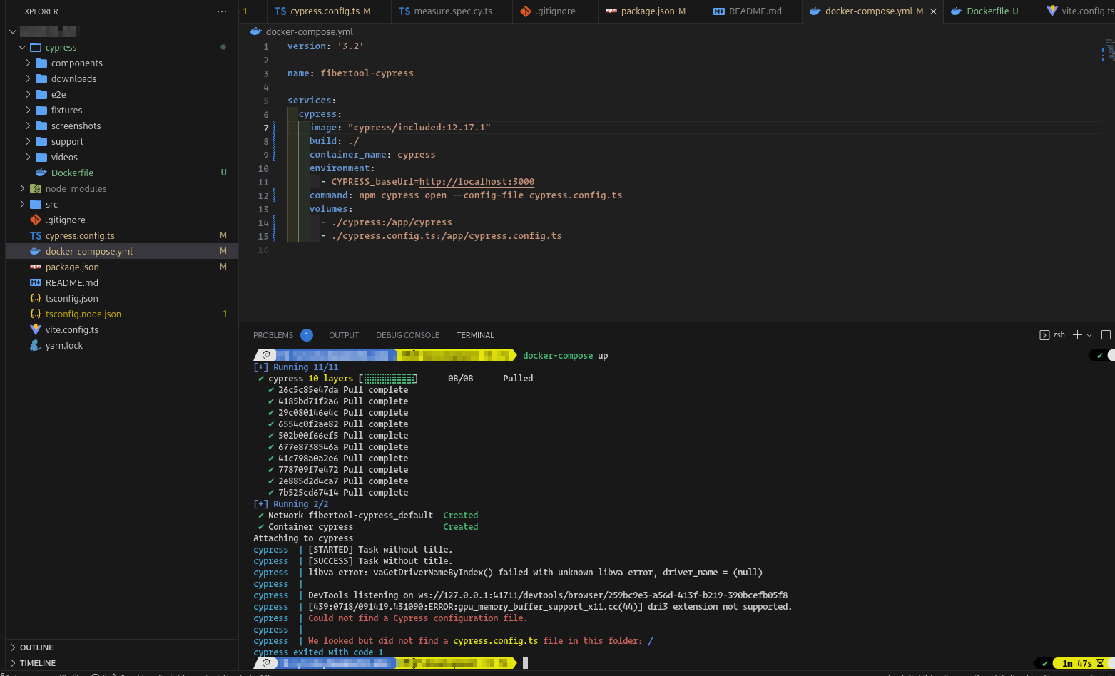 Could not find a Cypress configuration file. We looked but did not find a cypress.json file in ...