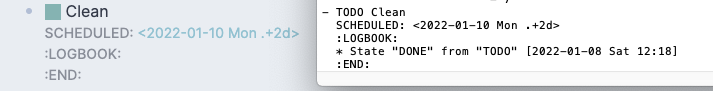 LOGBOOK doesn't display state changes of repeating tasks · Issue #3823 · logseq/logseq · GitHub
