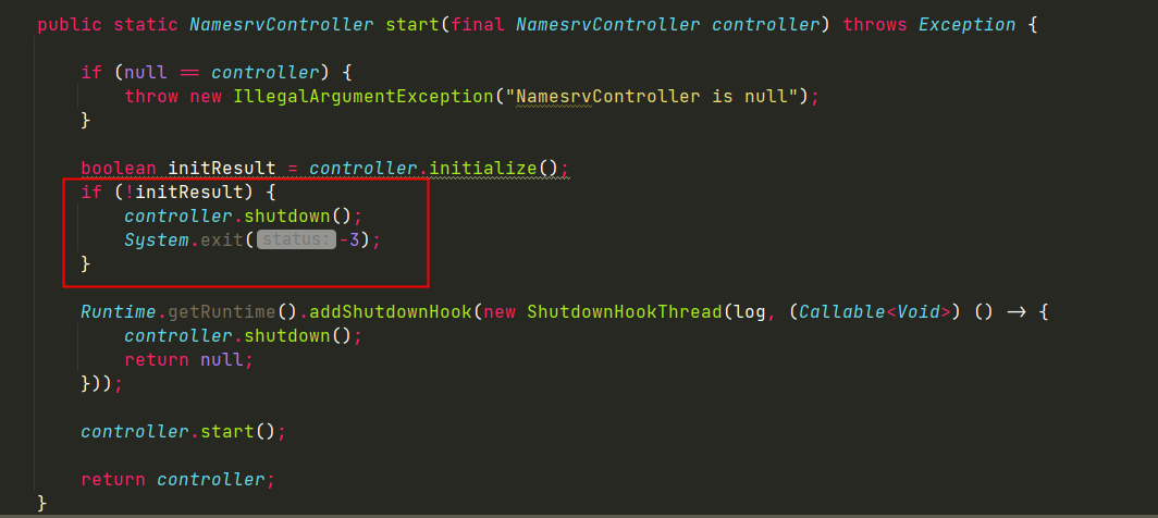 [Optimize]NamesrvStartup has some code snippet It will never be executed · Issue #4721 · apache ...