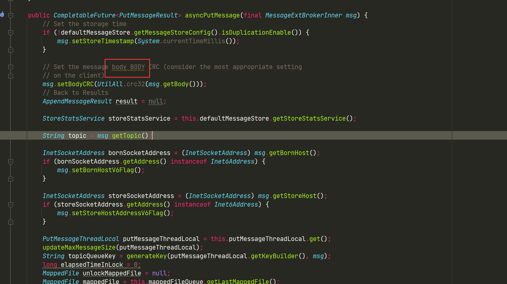 Remove unnecessary words from CommitLog#asyncPutMessage method comments · Issue #4868 · apache ...