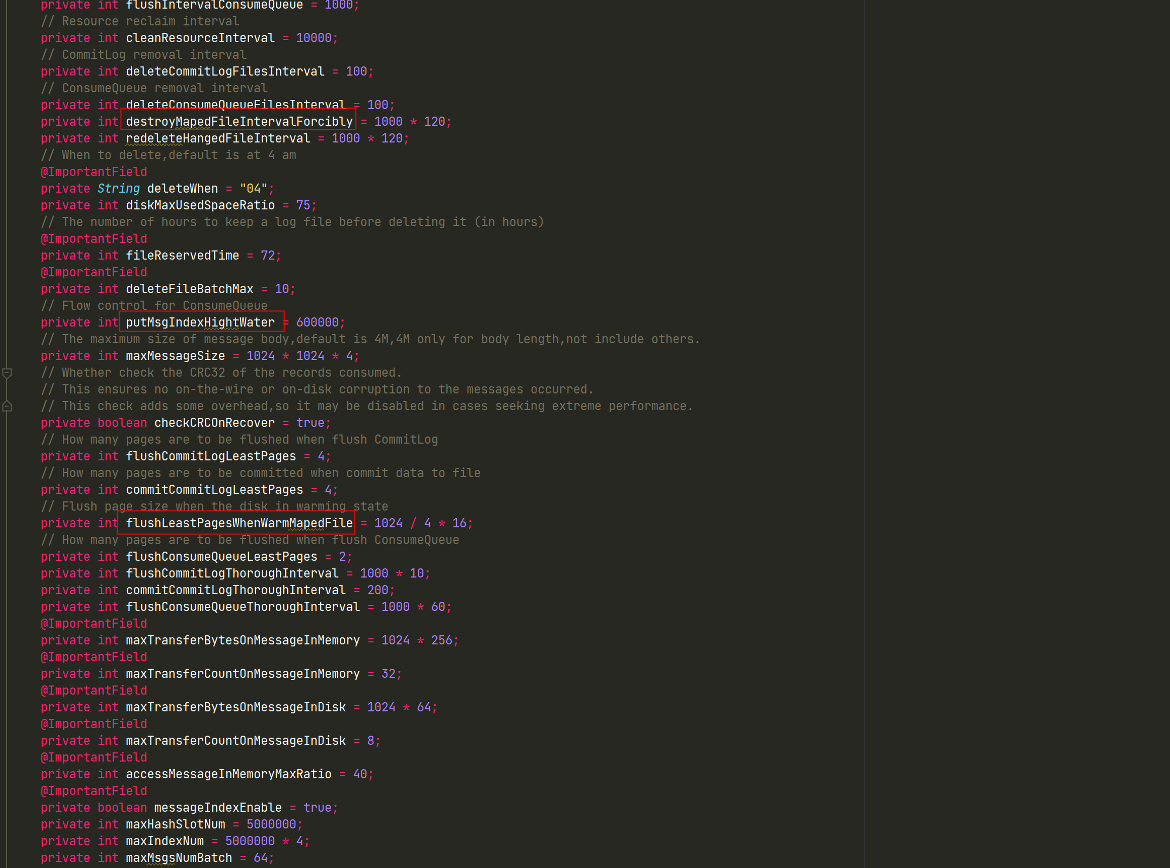 Fix MessageStoreConfig some typo · Issue #5918 · apache/rocketmq · GitHub