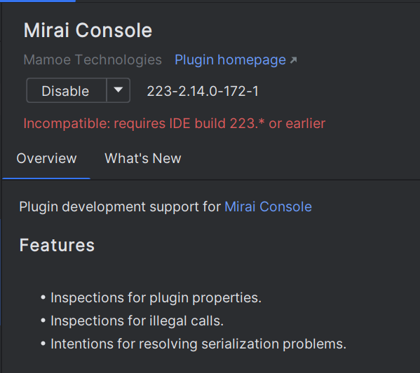 Mirai-Console Intellij 插件不支持 Intellij IDEA 2023.1 · Issue #2606 · mamoe/mirai · GitHub