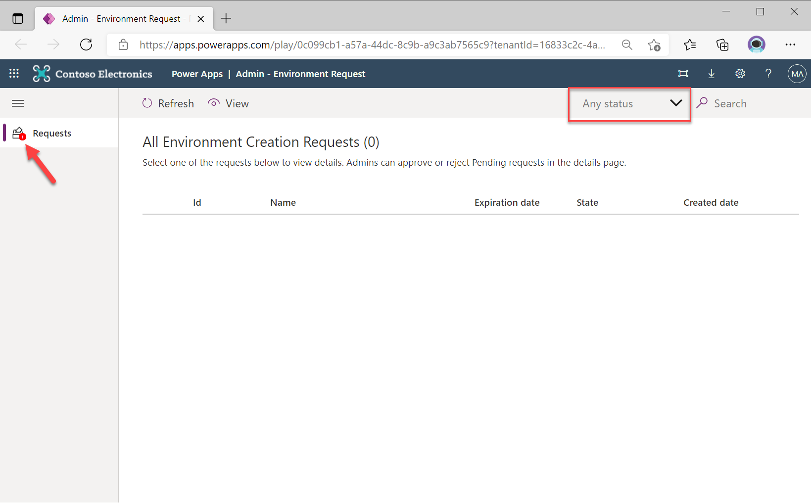 [CoE Starter Kit - BUG] Admin - Environment Request filter works not as expected · Issue #1318 ...