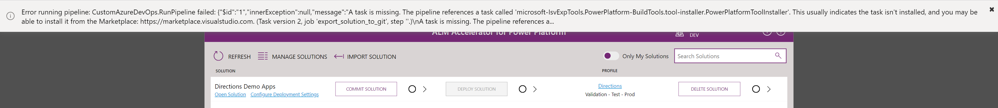 [ALM Accelerator - BUG]: Setup new DevOps Project fails with `Project Wizard` · Issue #4105 ...