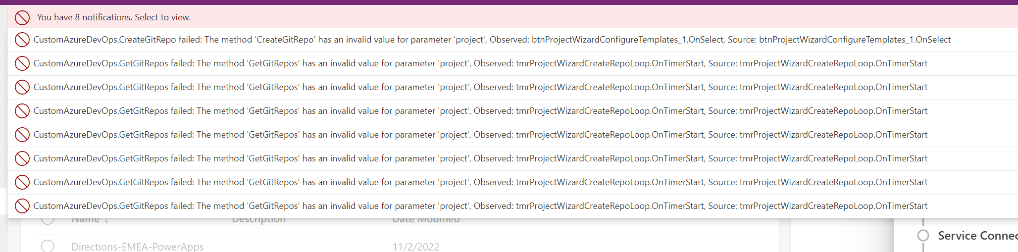 [ALM Accelerator - BUG]: Setup new DevOps Project fails with `Project Wizard` · Issue #4105 ...