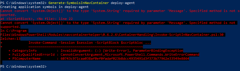 Generate-SymbolsInNavContainer raises unexpected · Issue #528 · microsoft/navcontainerhelper ...