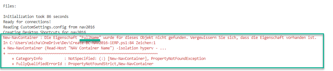 New-NavContainer run into a with option IncludeCSide and added AdditionalSetup.ps1 by folders ...