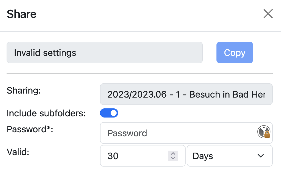 Invalid settings when creating a shared link · Issue #669 · bpatrik/pigallery2 · GitHub
