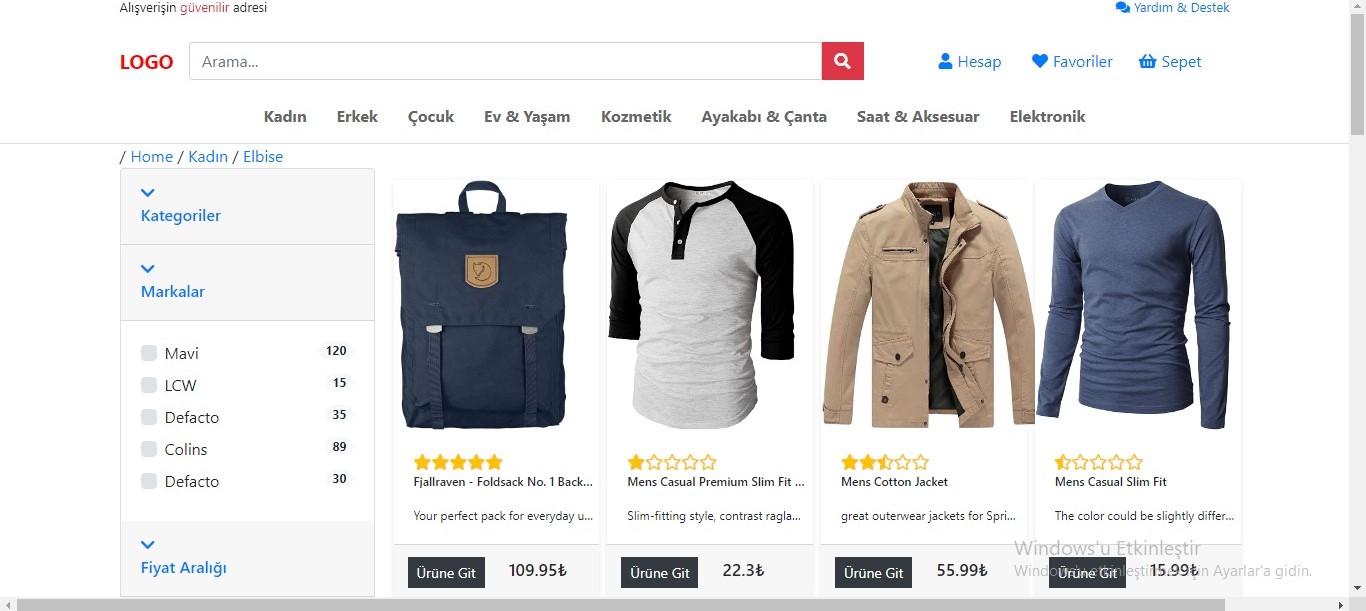 GitHub - furkanerdogan/EcommerceWeb-React
