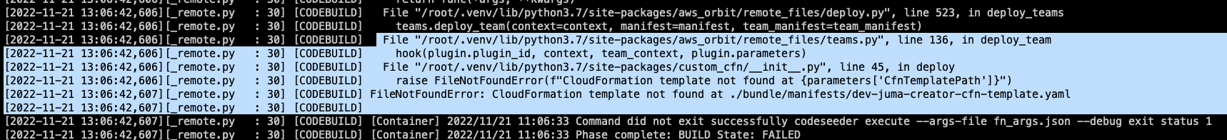 [bug] Cloudformation Template Not Found · Issue 1354 · Awslabs Aws Orbit Workbench · Github
