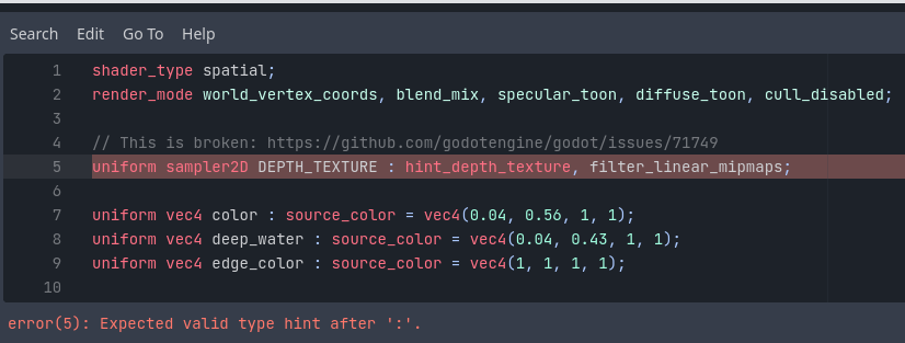hint_depth_texture causing infinite error output and engine lag · Issue #71749 · godotengine ...