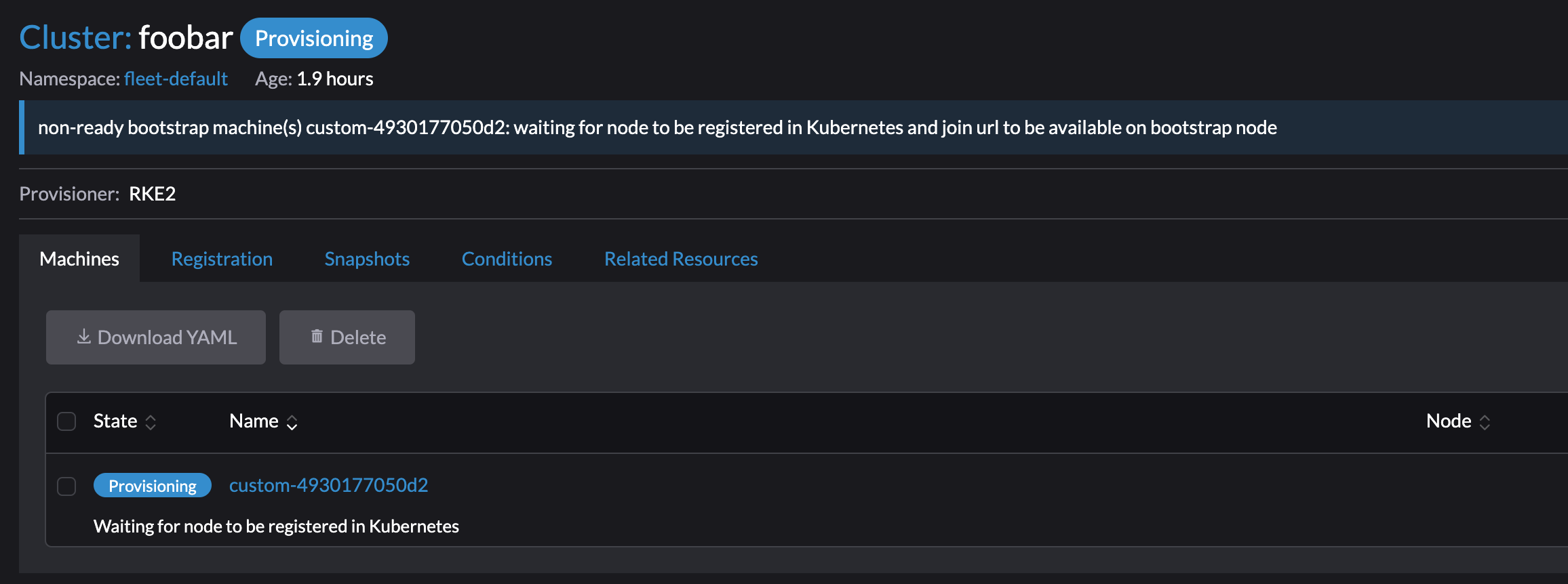 custom rke2 cluster is waiting to register · Issue #35408 · rancher/rancher · GitHub