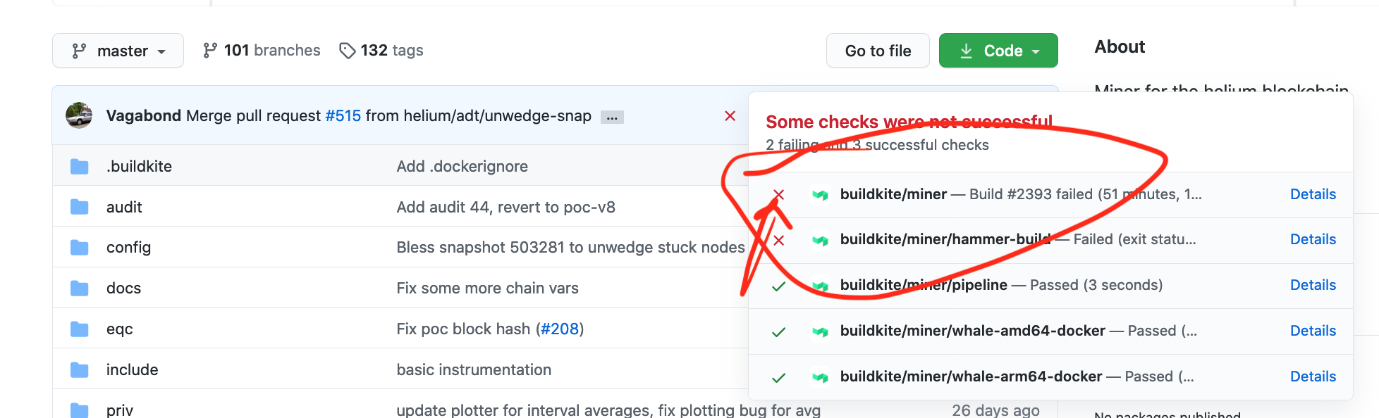 Fix build status · Issue #502 · helium/miner · GitHub