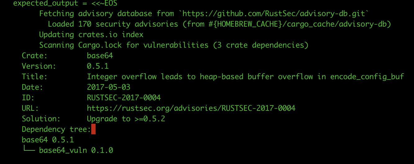 `depentry tree:` has trailing space · Issue #293 · rustsec/rustsec · GitHub