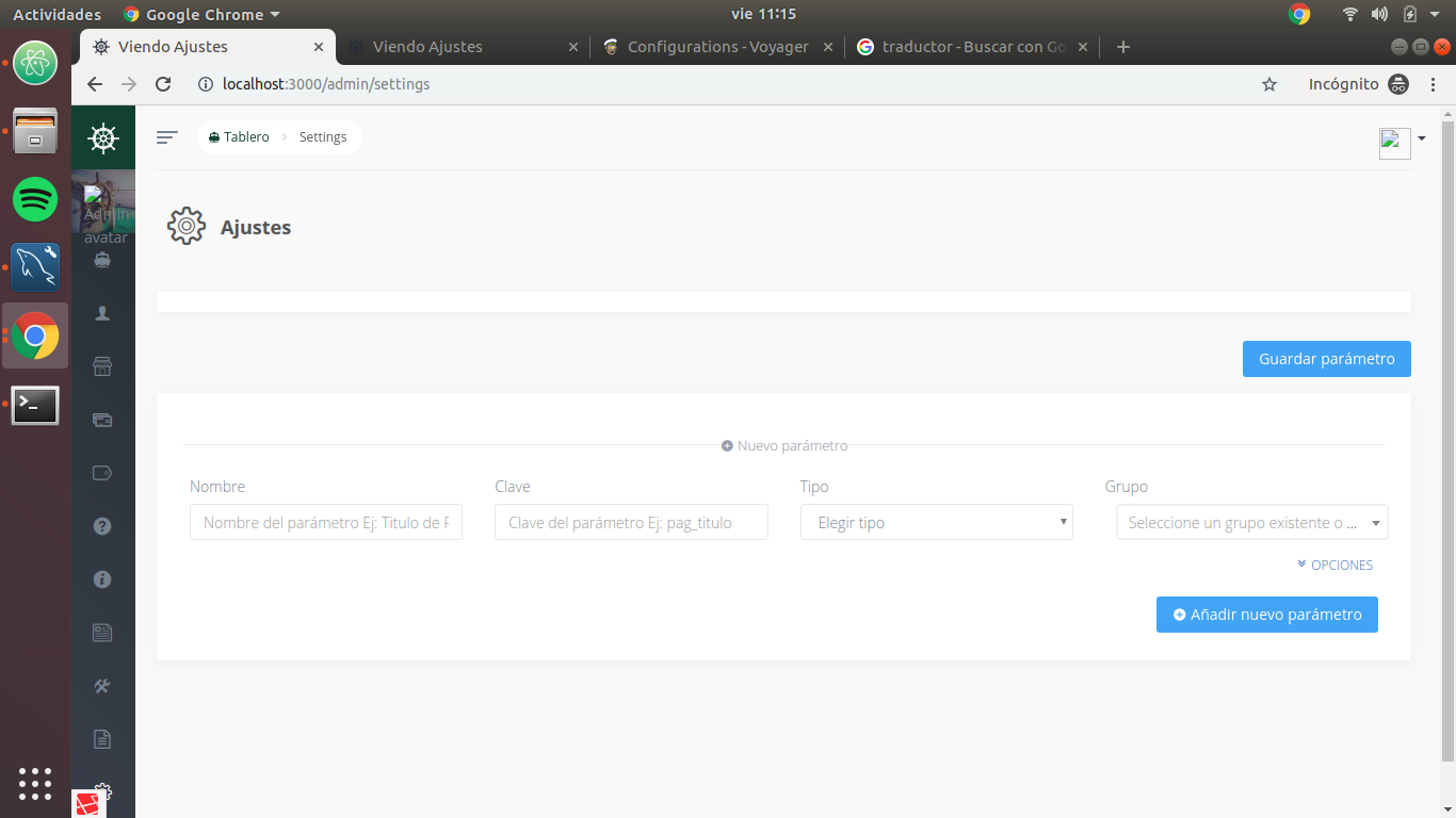 Settings not showing in admin · Issue #4409 · thedevdojo/voyager · GitHub