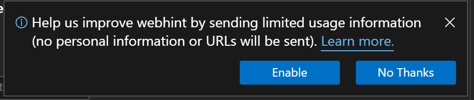 [Bug] Layout in telemetry prompt is incorrect in Chrome Canary/Dev · Issue #3132 · webhintio ...