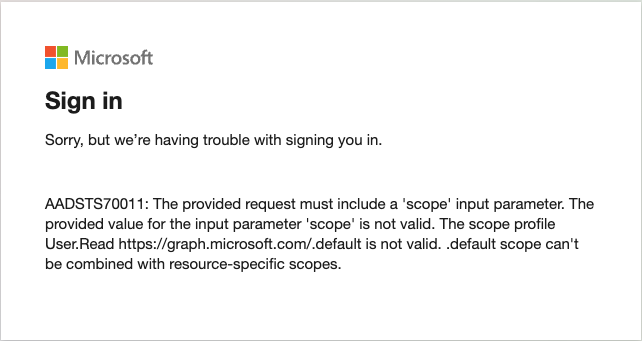 Providing scope arguments to Azure provider breaks authorization code flow · Issue #1987 ...