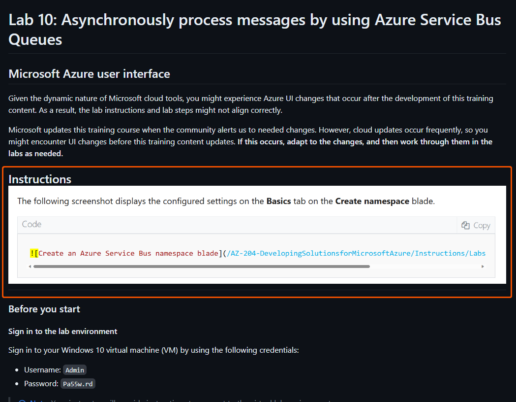 Lab 10: Wrongly added screenshot in Instructions section · Issue #667 · MicrosoftLearning/AZ-204 ...