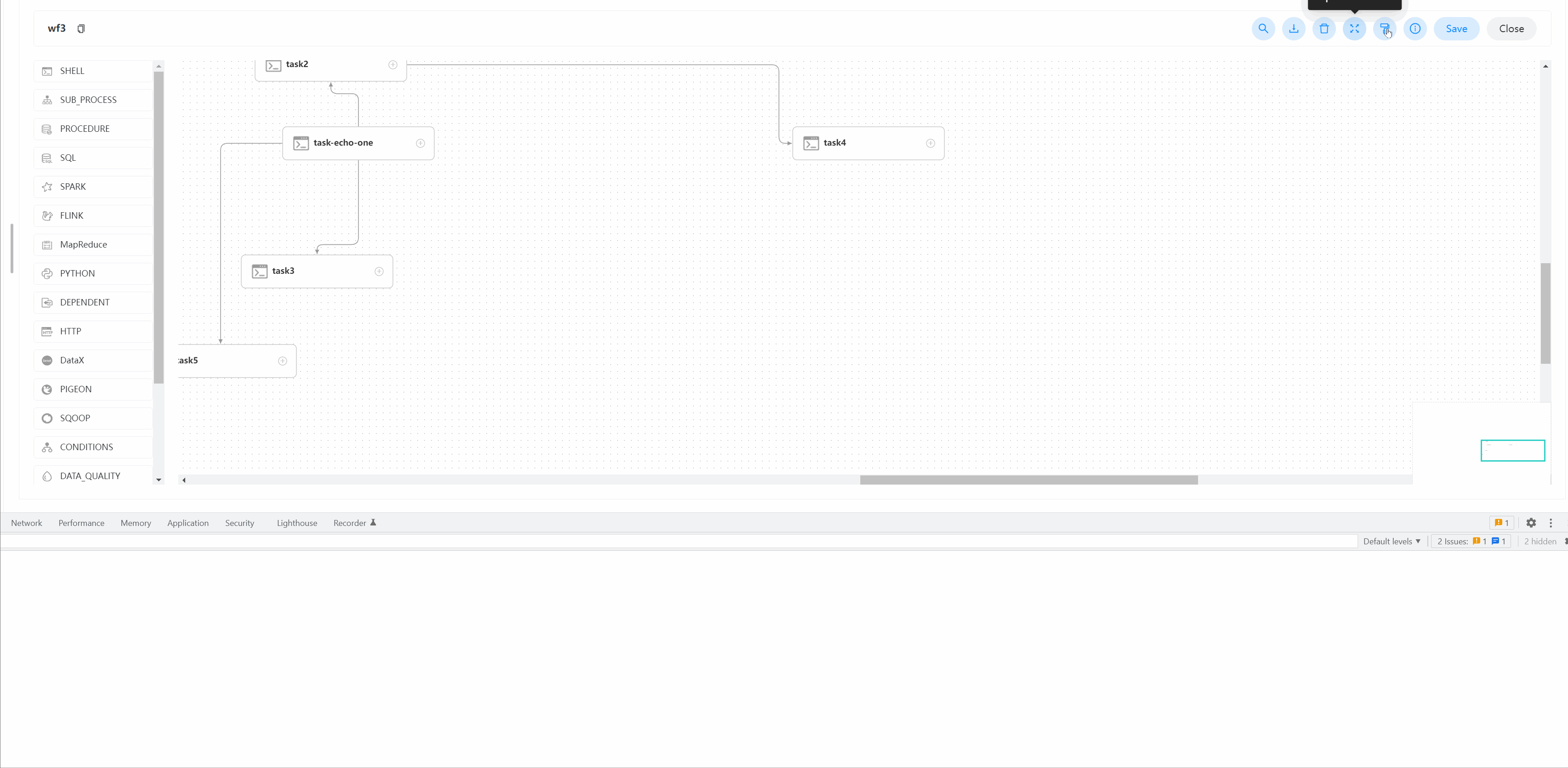 [Bug] [Workflow Definition] The network layout of the workflow is unusable, and the front end ...