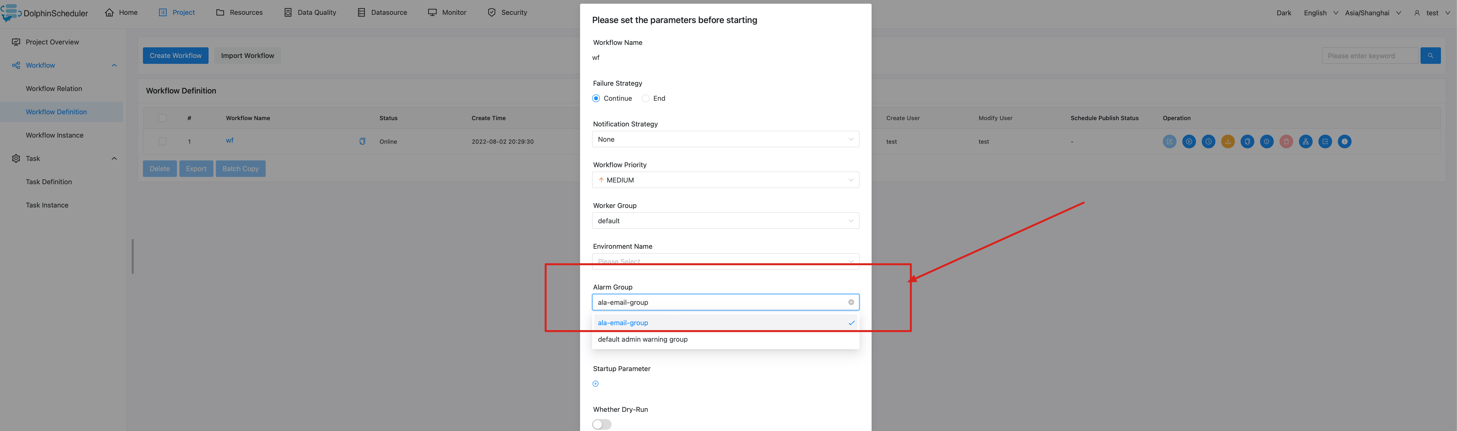 [Bug] [Alert] Users cannot select alarm groups when triggering / scheduling workflows · Issue ...