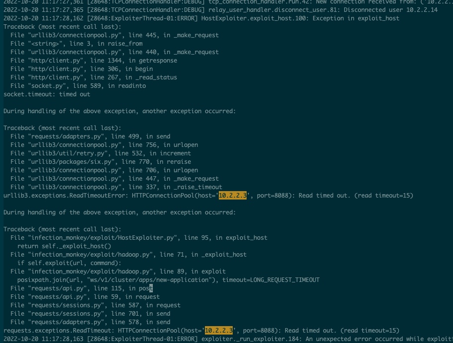 Handle exception in Hadoop exploit · Issue #2464 · guardicore/monkey · GitHub