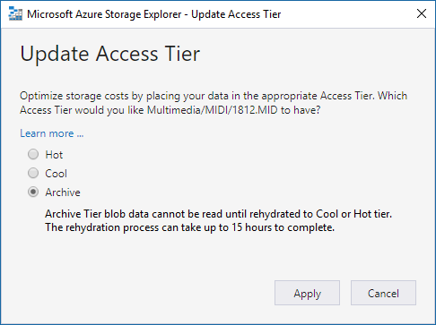 Warning message for rehydration time in "Update Access Tier" dialog · Issue #177 · microsoft ...