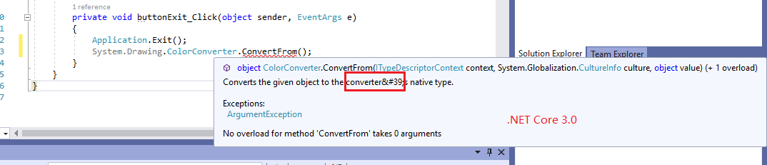 There is some unprintable characters(') in intellisense description text of System.Drawing ...