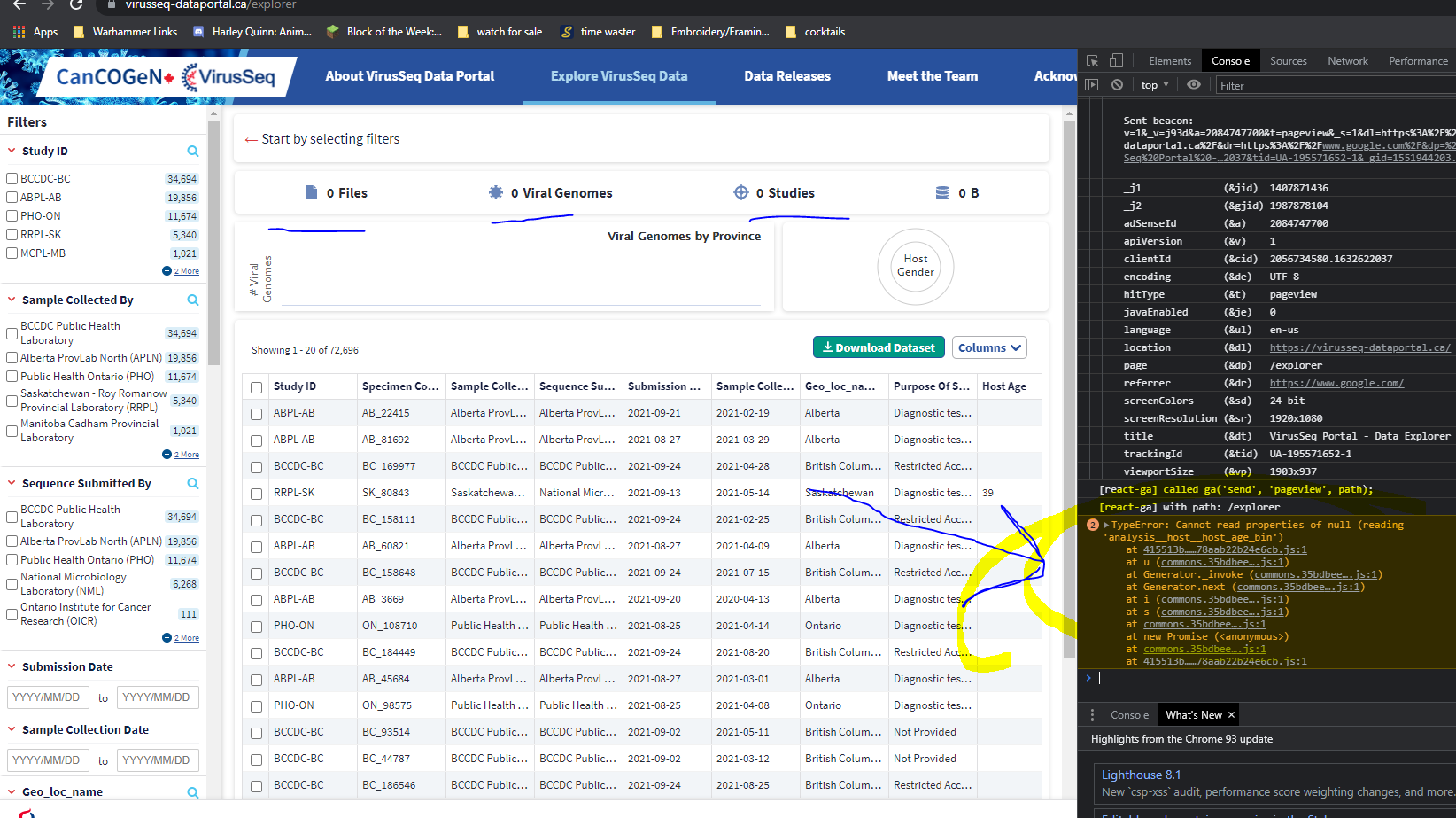 Null submitted crashing on host_age_bin · Issue #107 · virusseq/portal-ui · GitHub