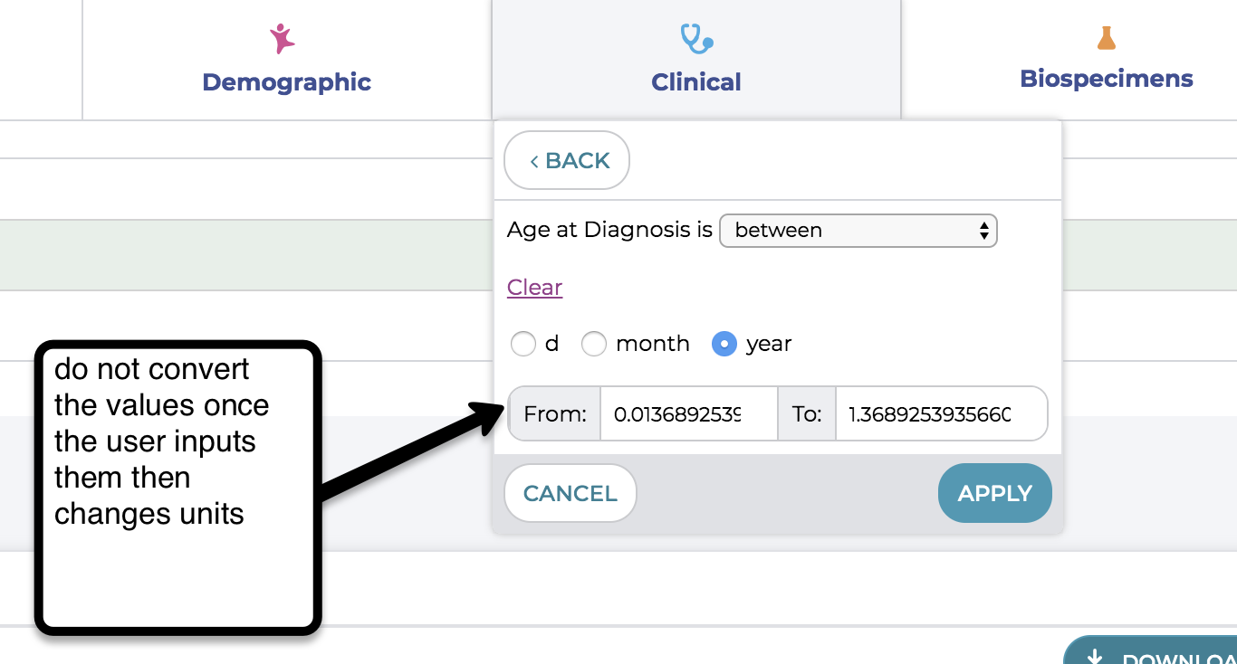Age type field: Do not convert values · Issue #1464 · kids-first/kf-portal-ui · GitHub