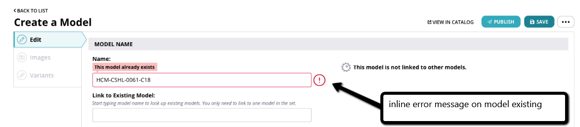 Update Error before save to show model already exists · Issue #562 · nci-hcmi-catalog/portal ...