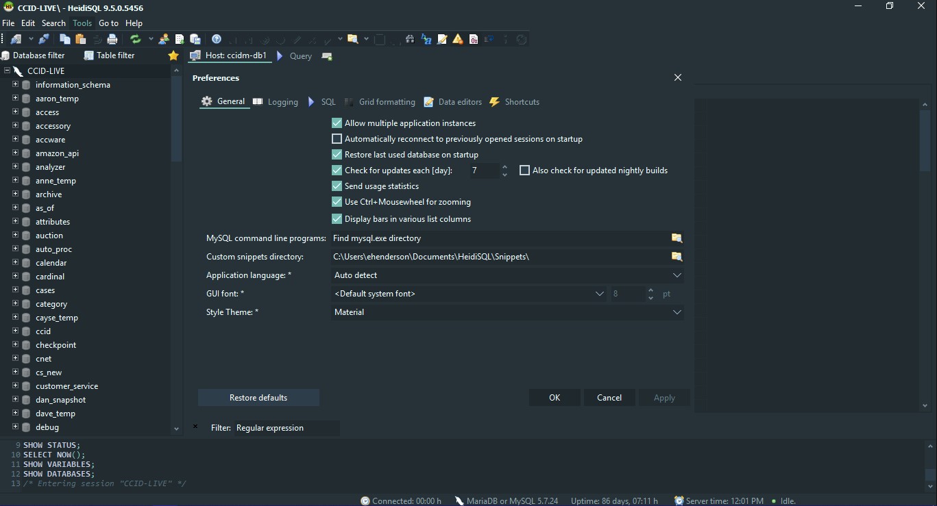Material theme, windows have no distinction · Issue #485 · HeidiSQL/HeidiSQL · GitHub