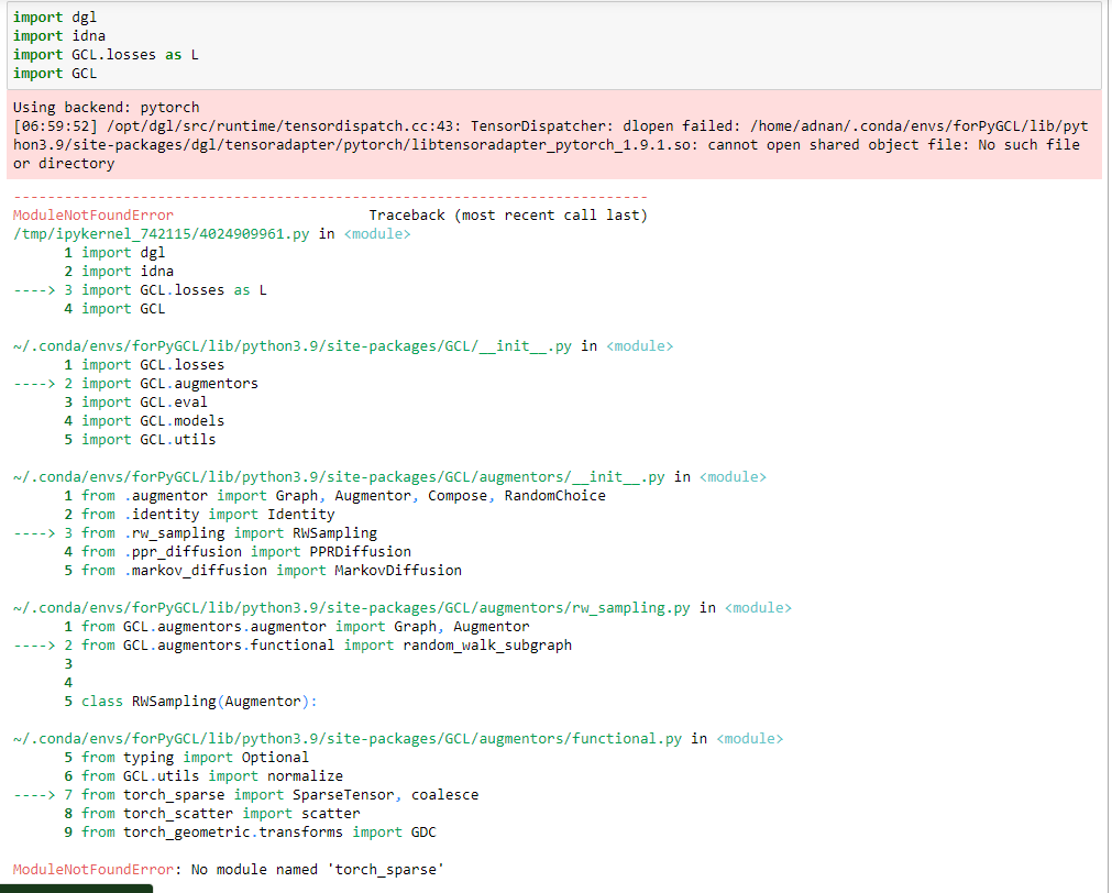 Can't import GCL after installation · Issue #20 · PyGCL/PyGCL · GitHub